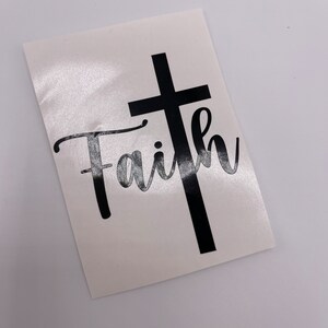 Faith Word Cross Christian Vinyl Decal Sticker for Car Windows ...