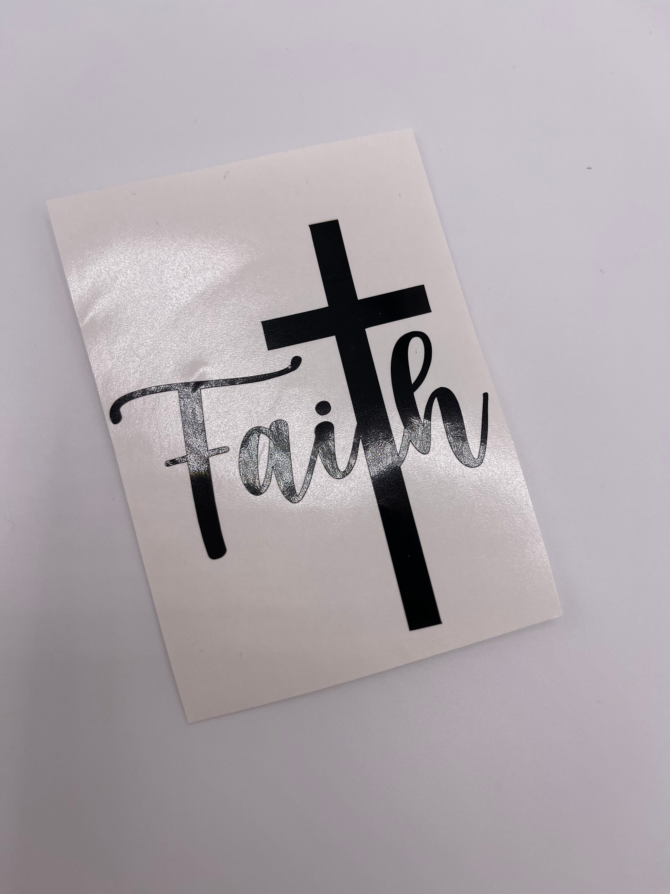 Faith Word Cross Christian Vinyl Decal Sticker for Car Windows ...