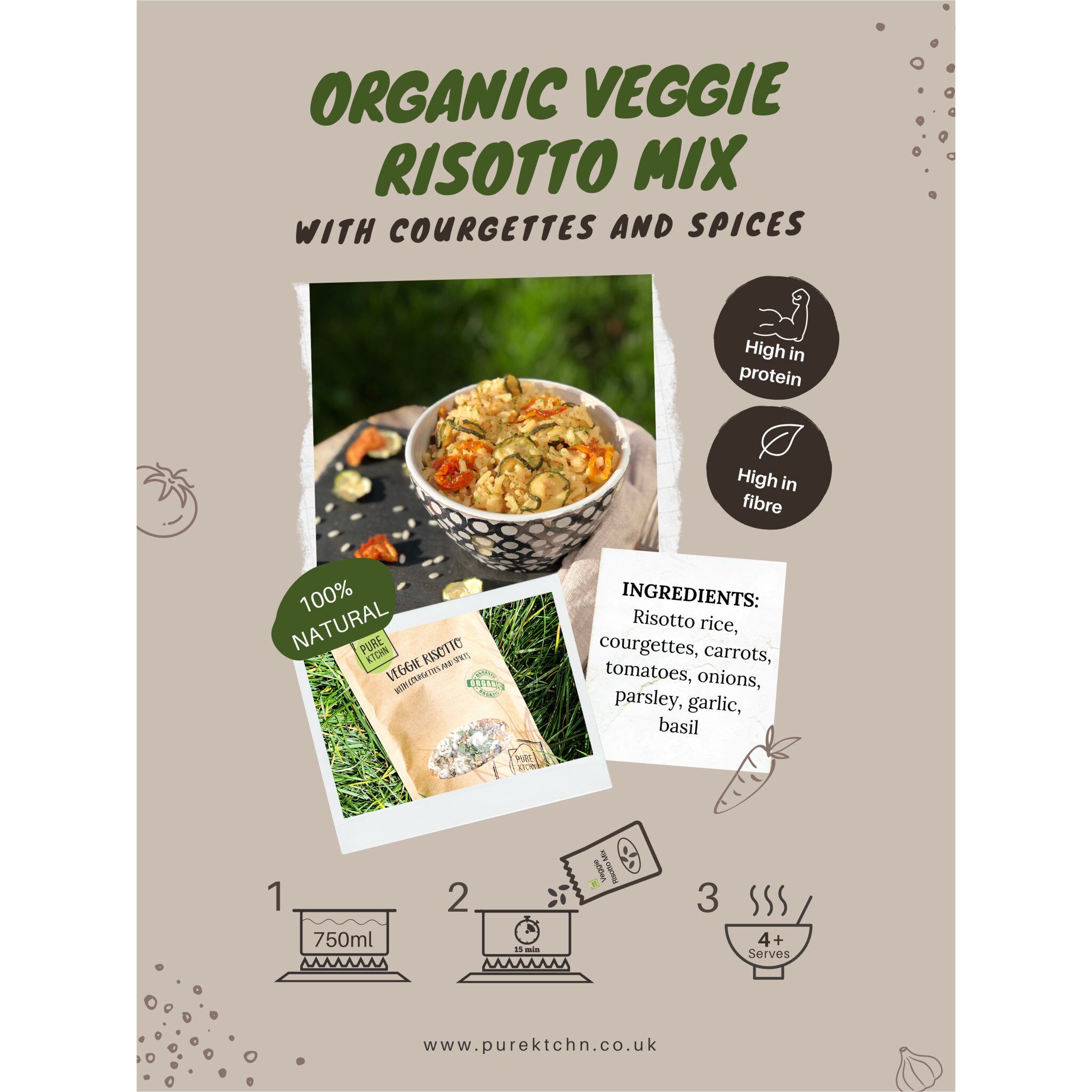 Veggie Risotto Mix with Сourgette and Spices from PureKtchn - Etsy 日本