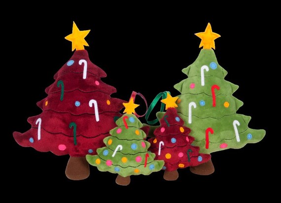 5 Christmas Trees in Green and Red Colour Custom Plushies - Etsy
