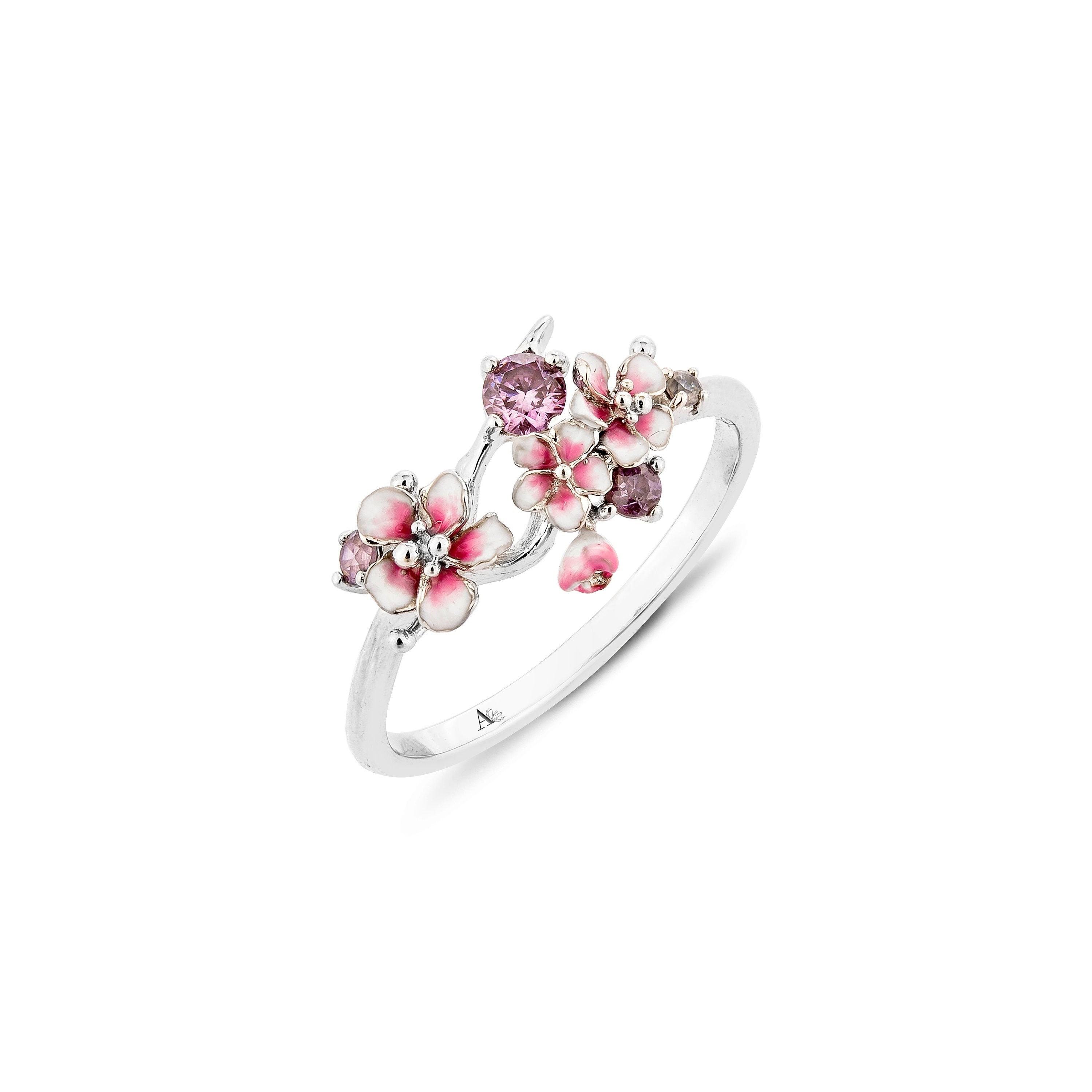 Sakura Flower Ring - Etsy