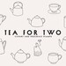 Tea for Two Clipart and Procreate Stamps, Afternoon Tea Collage Kit ...