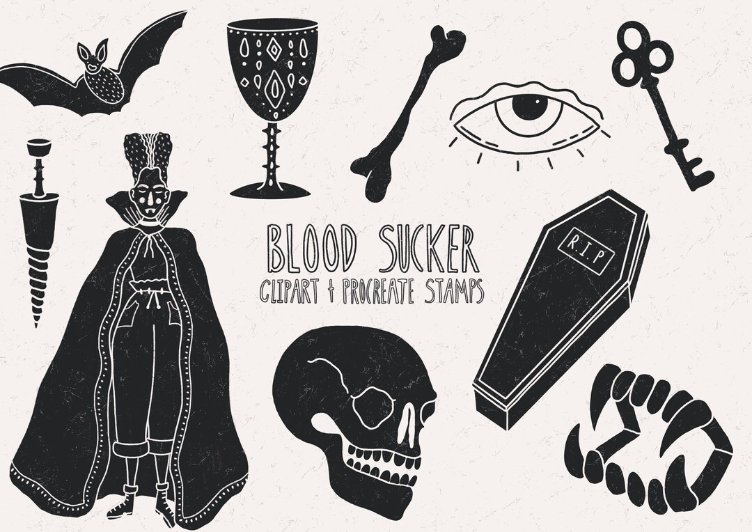 Blood Sucker Clipart . Vampire Procreate Stamps . Pro Create Stamp ...