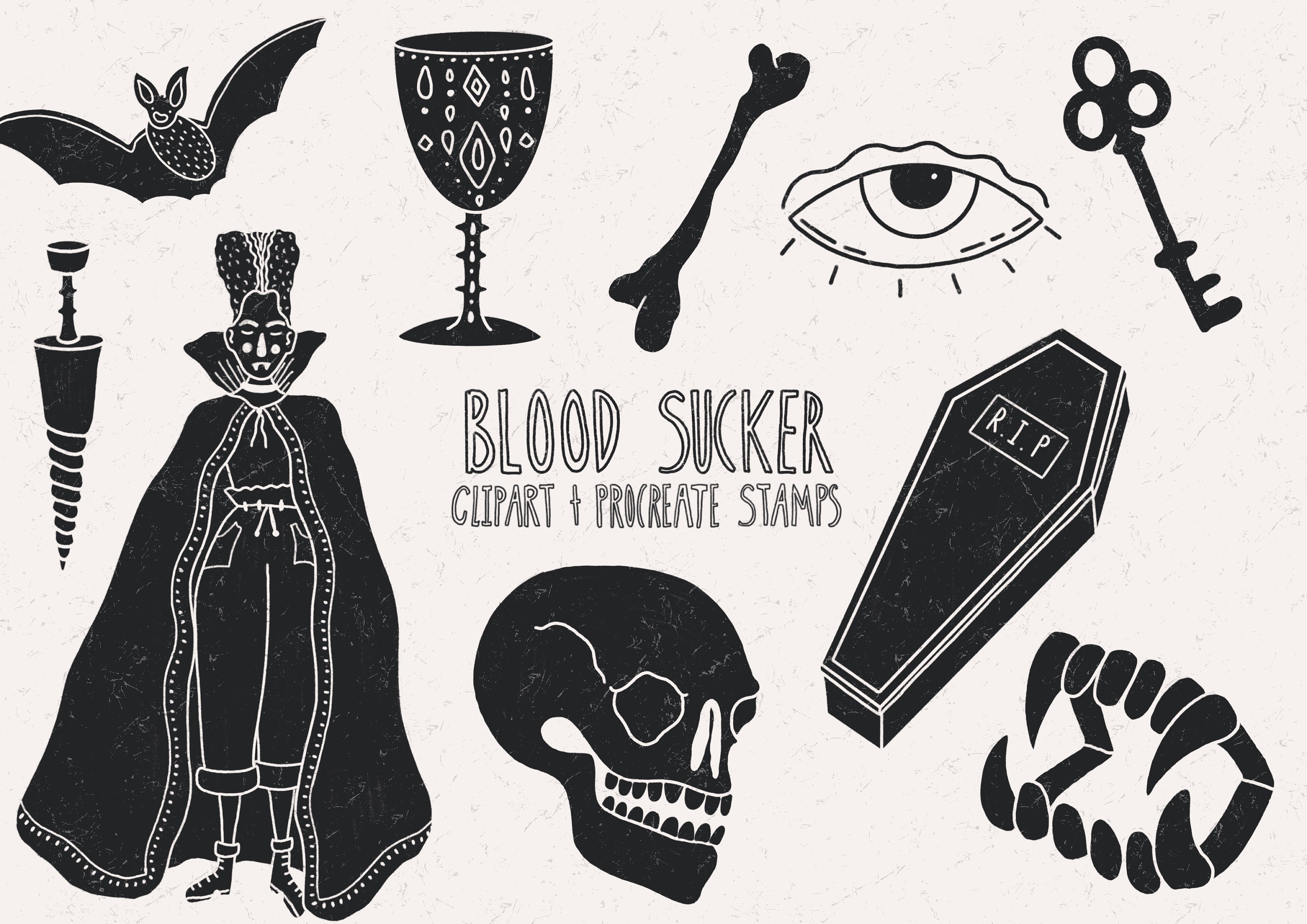 Blood Sucker Clipart . Vampire Procreate Stamps . Pro Create | Etsy