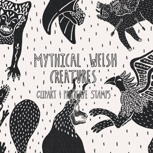 Mythical Welsh Creatures, Folk Law, Animals Clipart, Magical Procreate ...