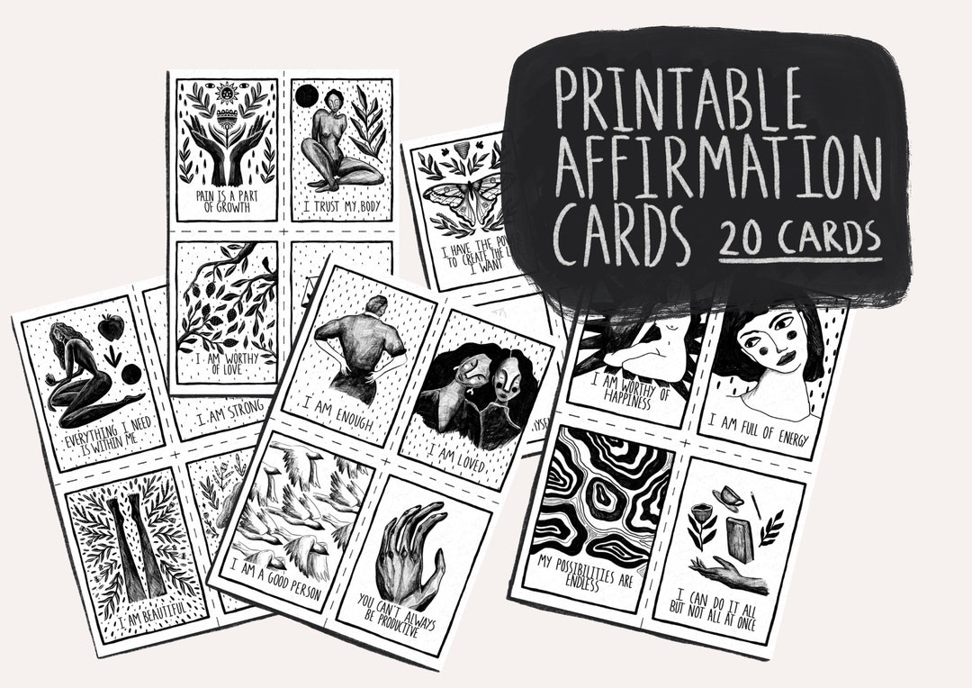 Printable Affirmation Cards, Practice Self Love and Spirituality by ...