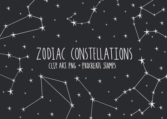 Zodiac Constellations Clipart Star Signs Procreate Stamps - Etsy