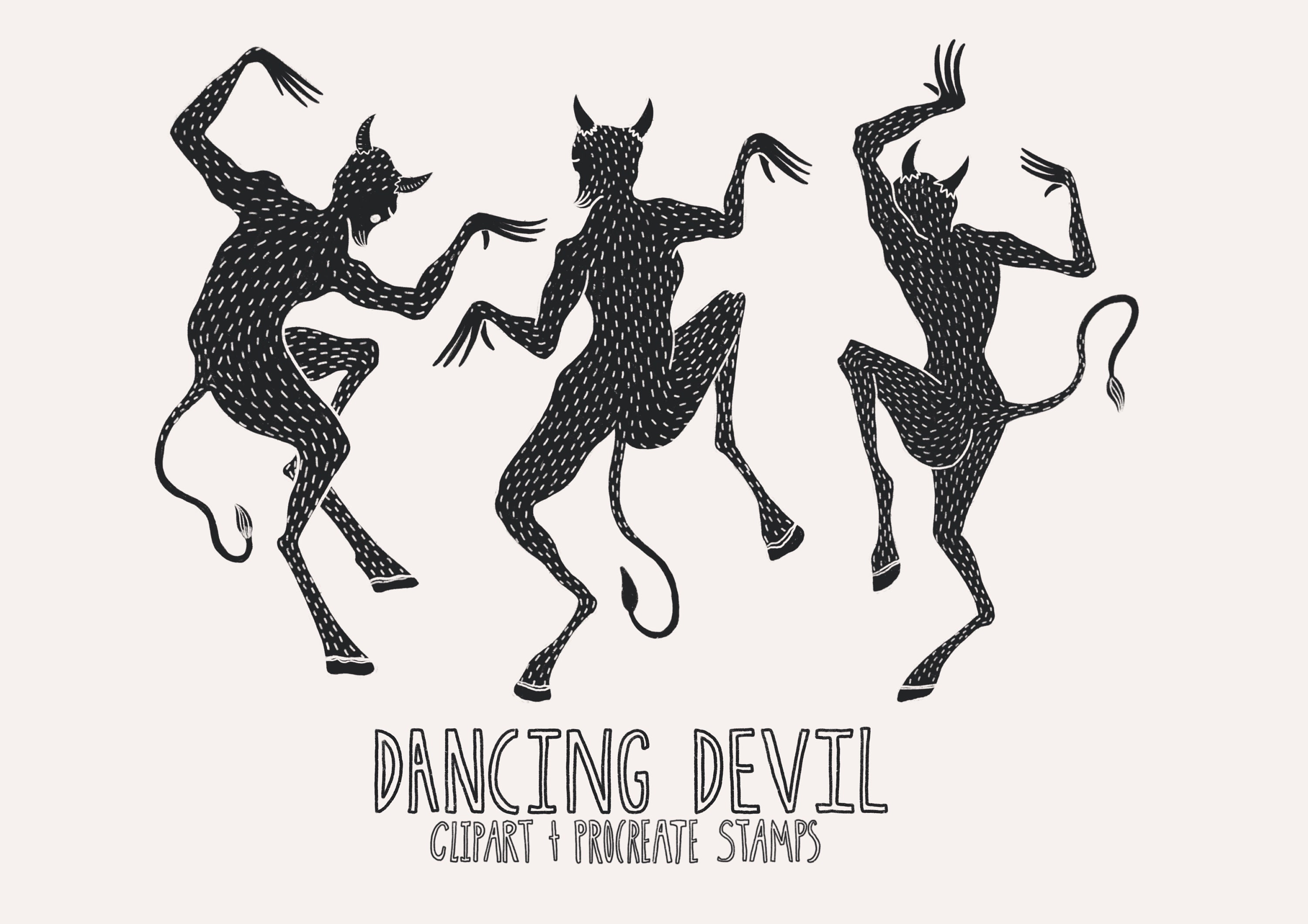 Simple Devil Clipart Black