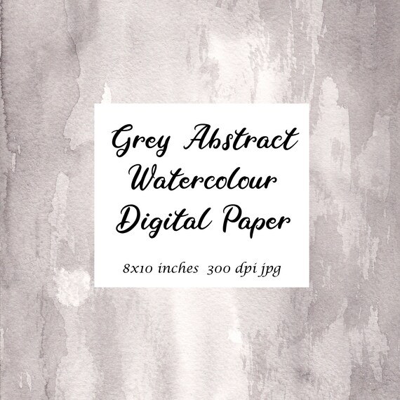 Watercolour Background Grey Hand Painted Digital Paper | Etsy