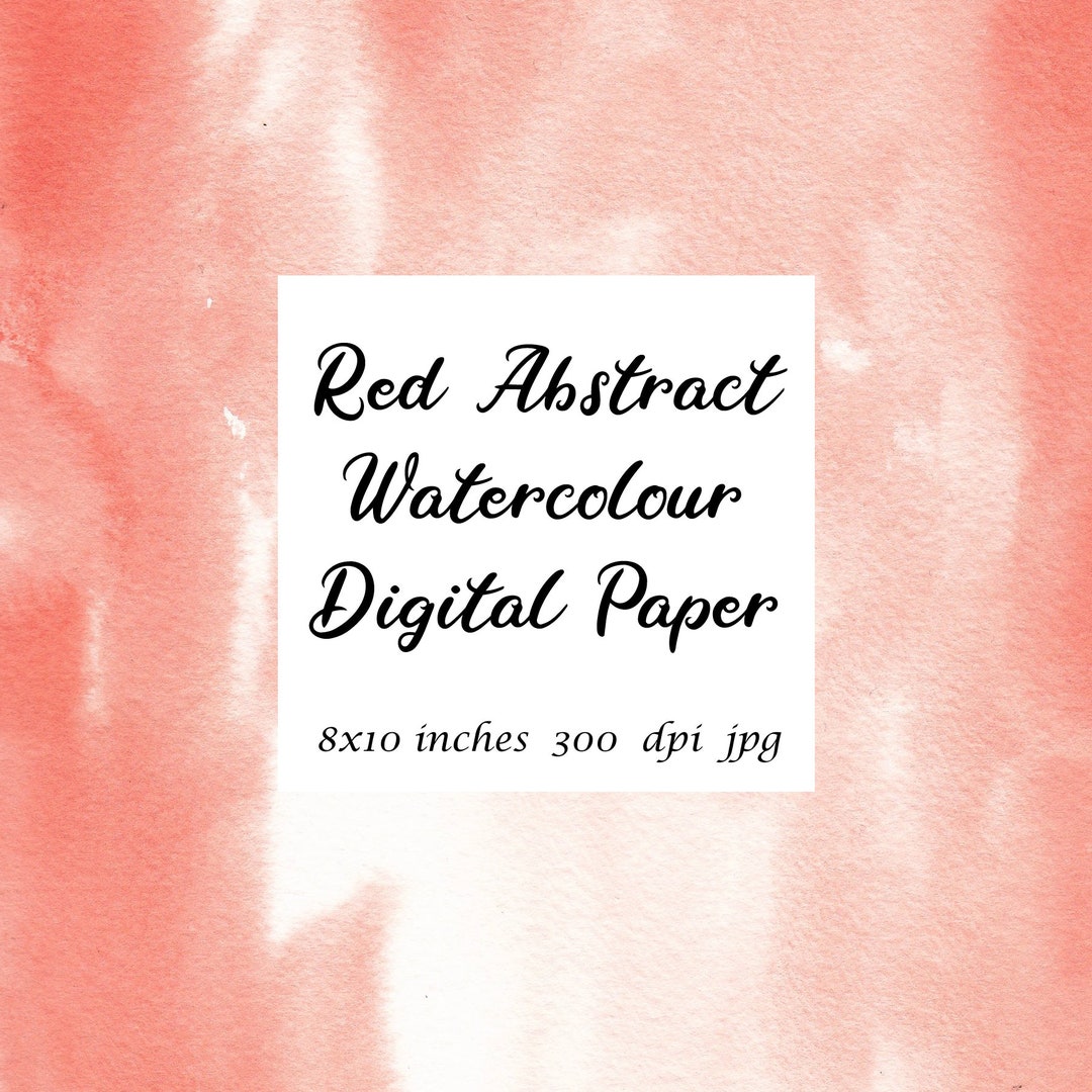 Red-orange Watercolour Background Abstract Hand Painted Brush Strokes ...