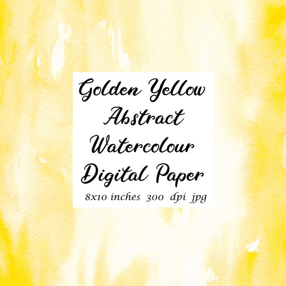 Yellow Watercolour Background Hand Painted Digital Paper | Etsy