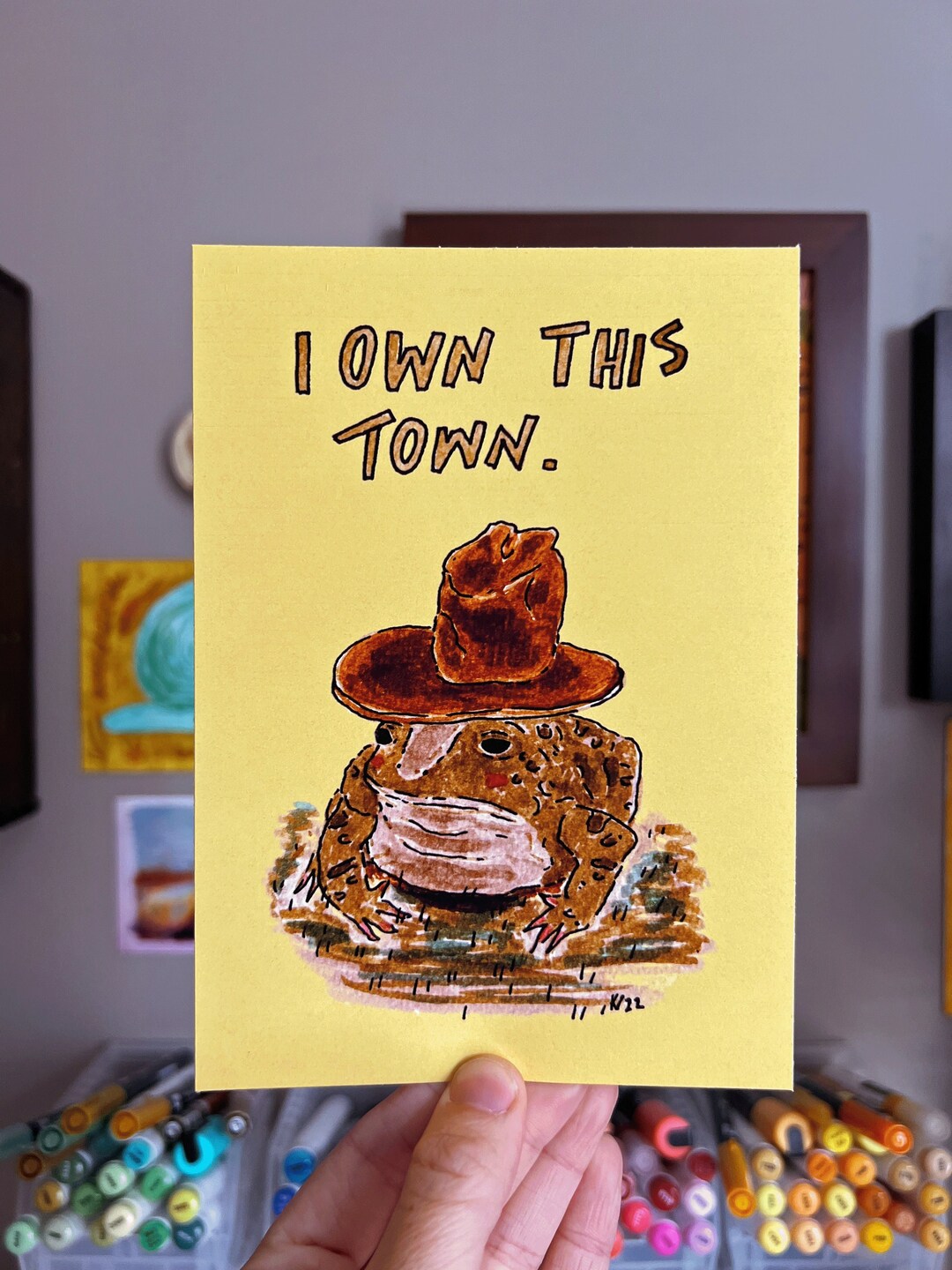 Cowboy Toad Original Print - Etsy