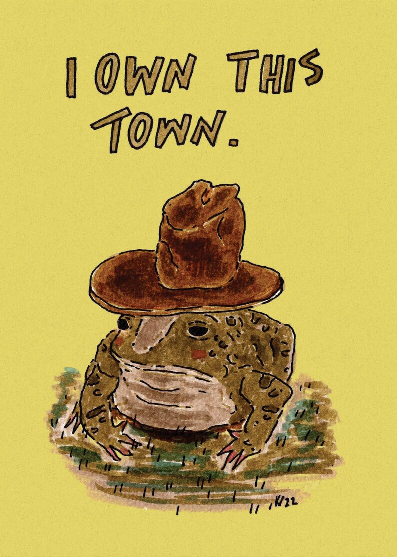 Cowboy Toad Original Print - Etsy