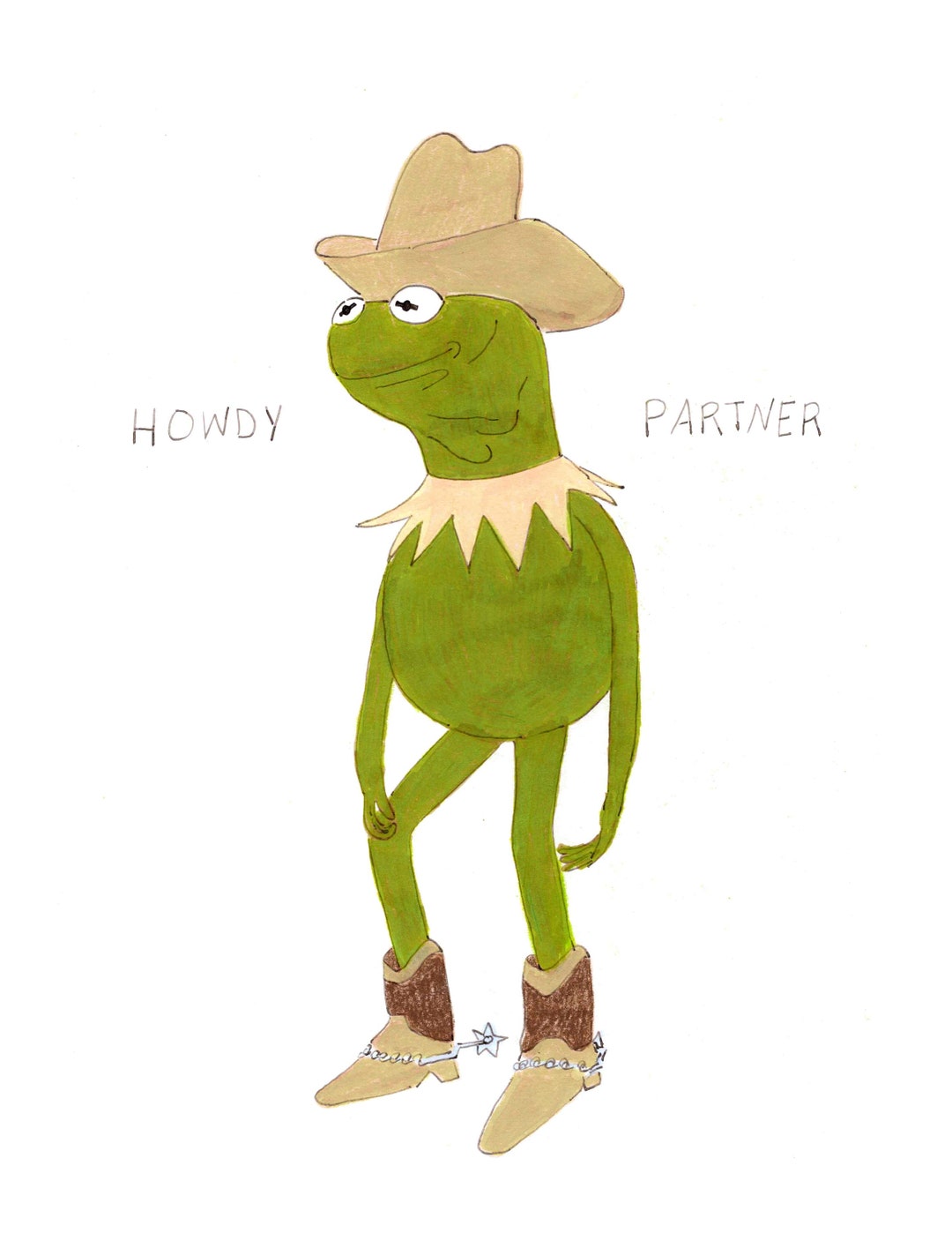 Cowboy Kermit Original Print - Etsy