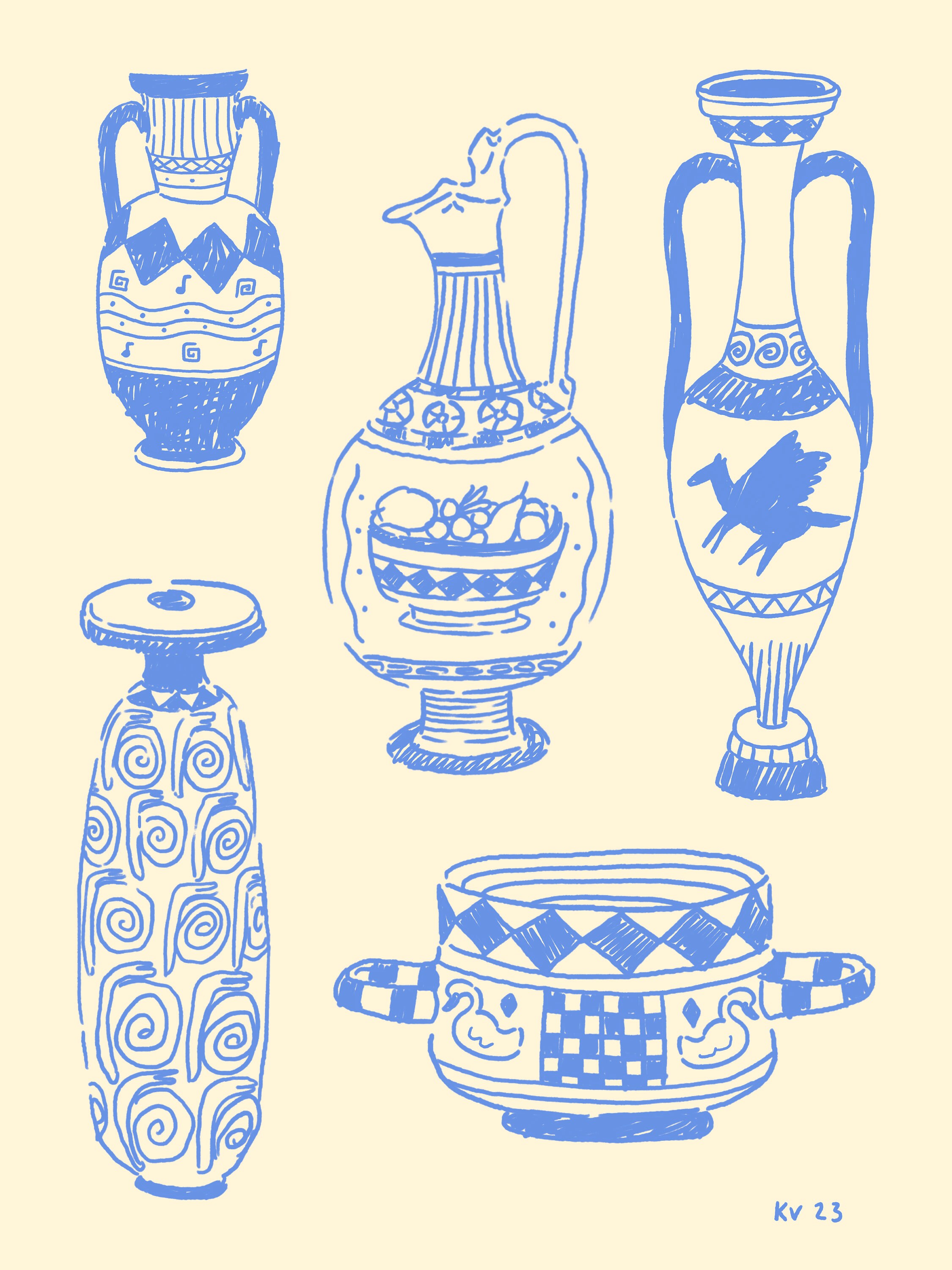 Sketches of Pottery Original Print - Etsy