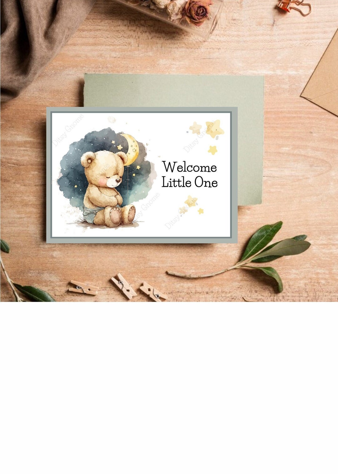 Digital Download, Welcome Baby, Welcome Baby, Teddy Bear, Baby Shower ...