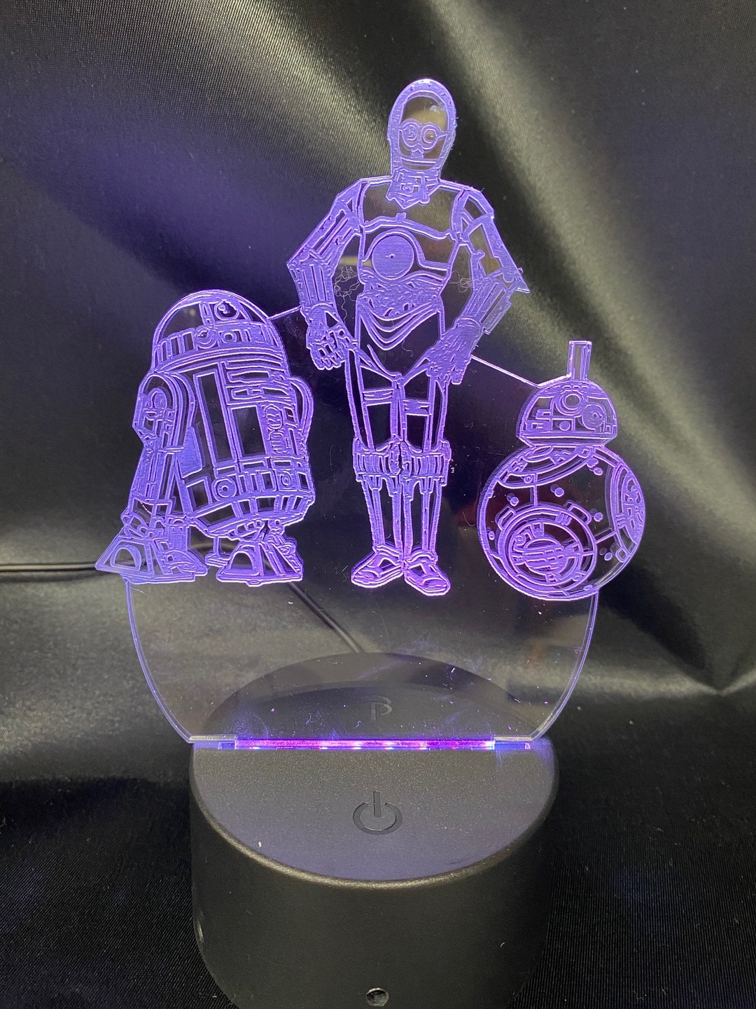 LED Lights With Star Wars Type Themes C3P0, R2D2, Baby Yoda, Storm ...