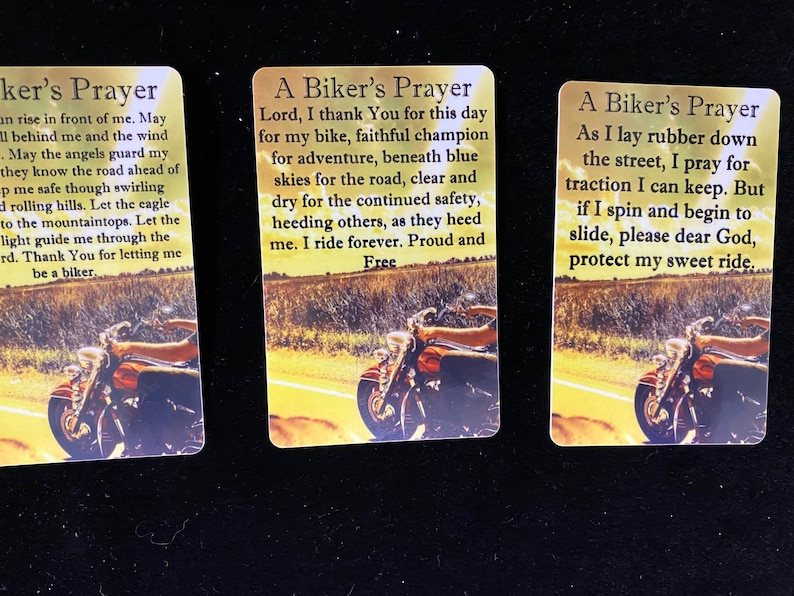 Biker's Prayer Wallet Card, Motorcycle Rider's Wallet Card - Etsy