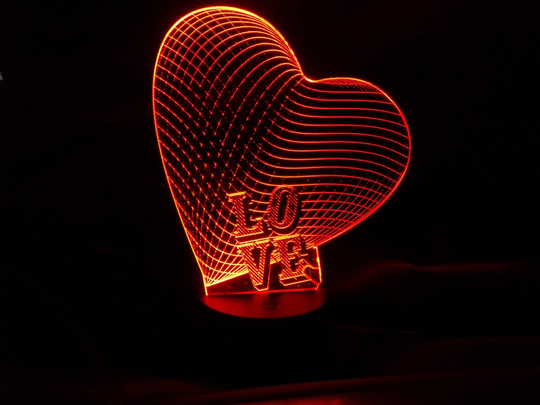Heart LED Night Light, Valentine's Day Gift, 16 Color Options - Etsy