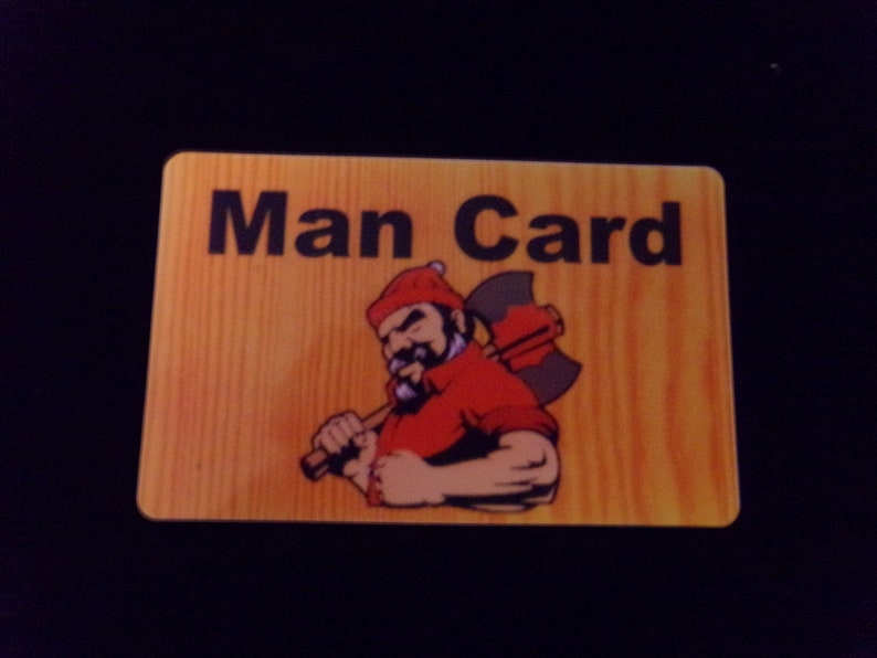 Man Card, Wallet Card Man Card - Etsy