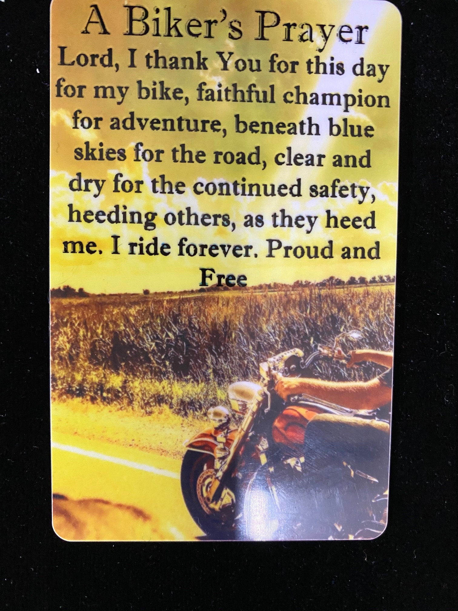 Biker's Prayer Wallet Card, Motorcycle Rider Gift - Etsy