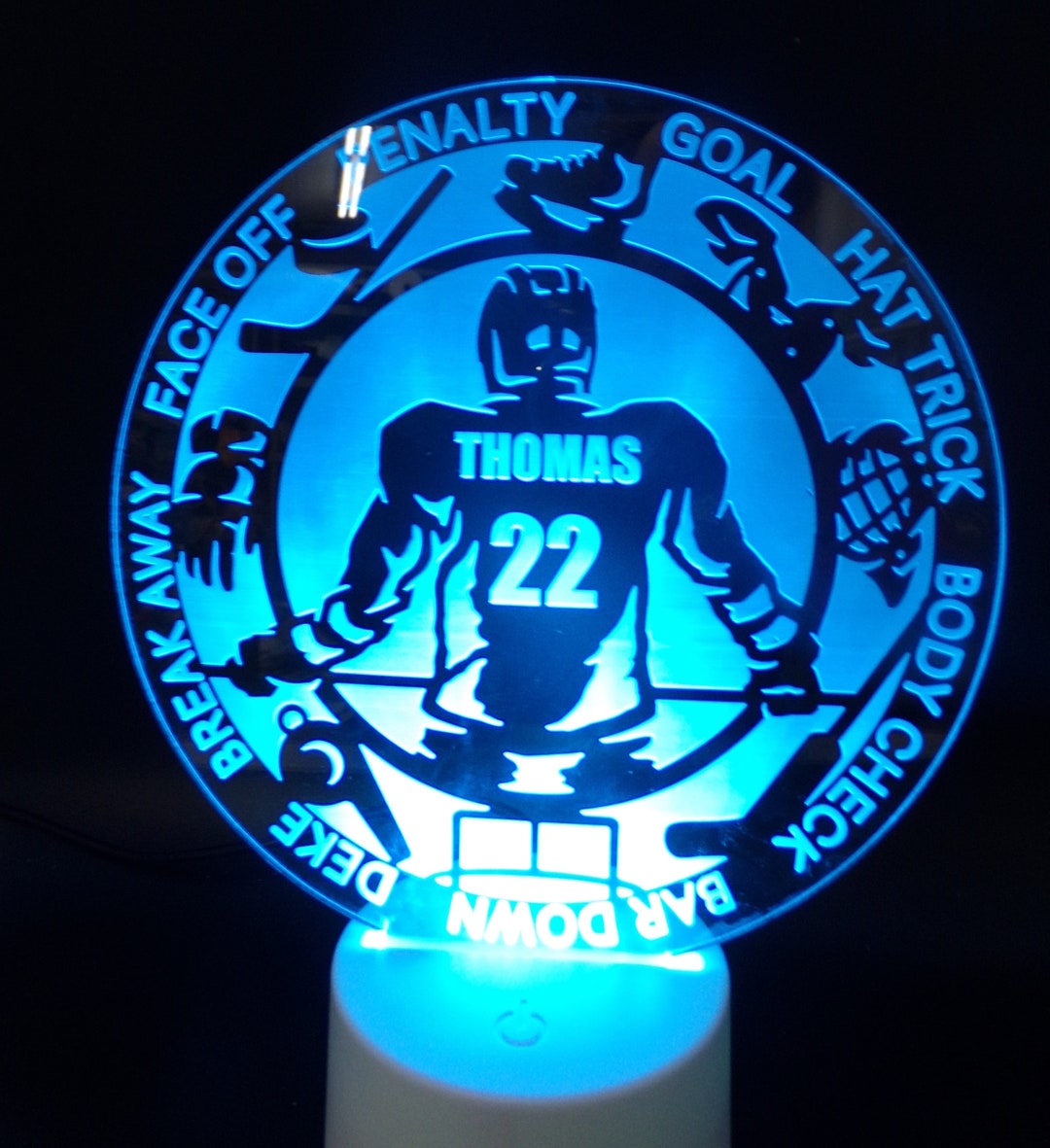 Custom Made Personalized Hockey Light, LED Sports Light Personzalized ...