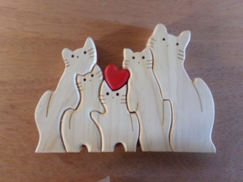 Personalized Family Cat Puzzle for 2-6 Family Members - Etsy