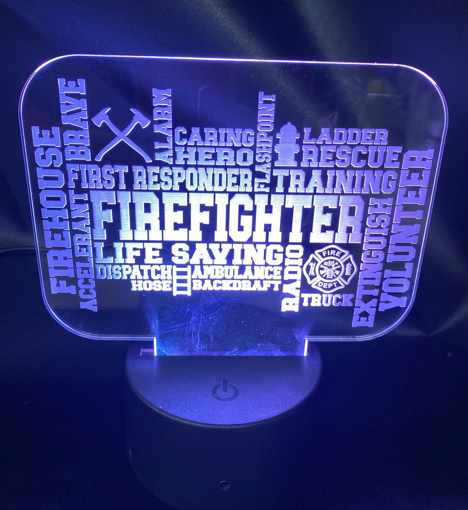 Custom Made Fire Fighter Laser Light Nightlight or Accent - Etsy