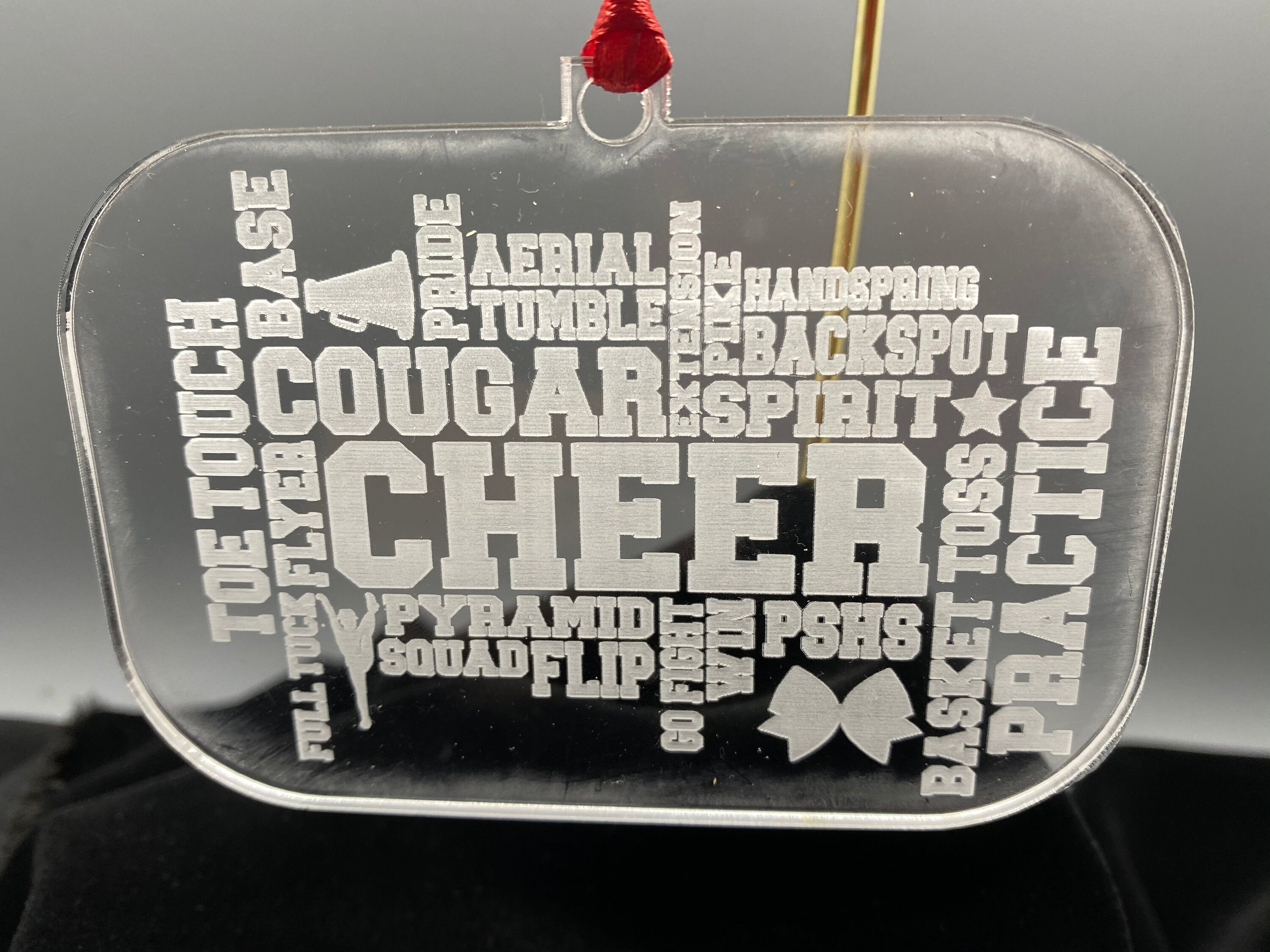 Custom Made Laser Engraved Cheerleading Ornament, Personalized Cheer ...