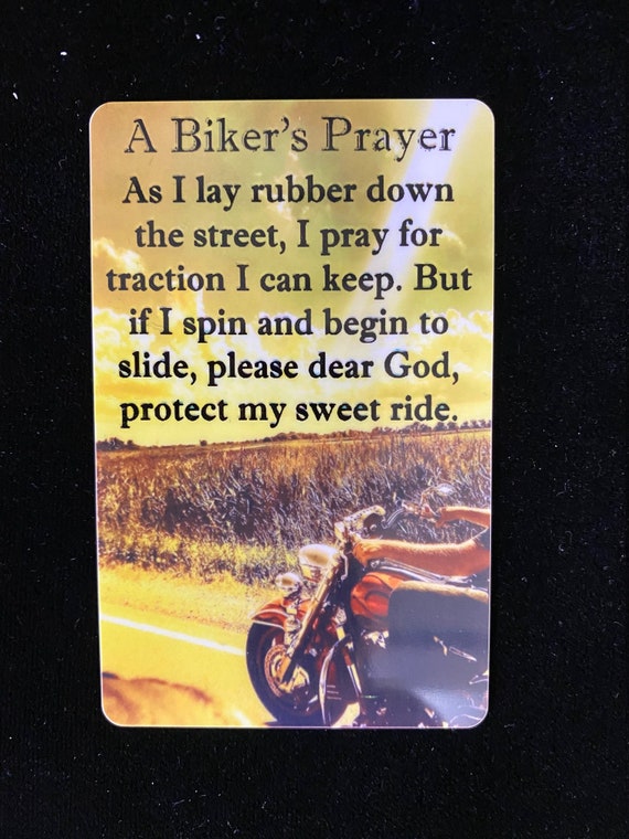 Biker's Prayer Wallet Card Motorcycle Rider's Wallet - Etsy