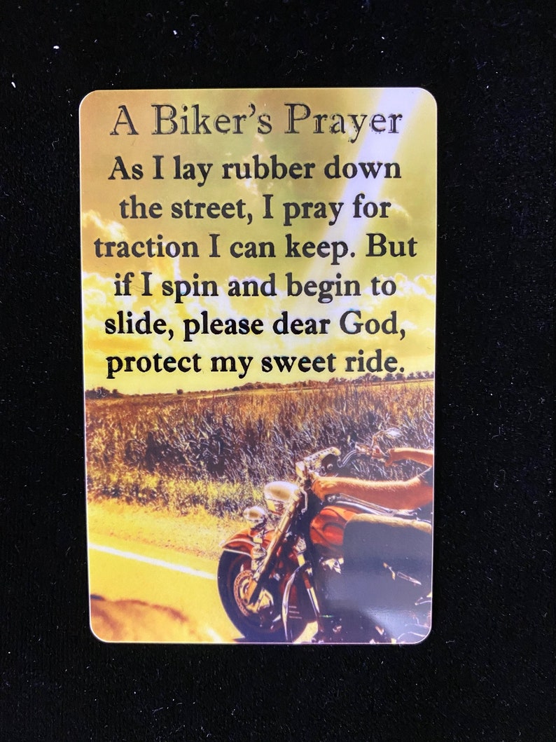 Biker's Prayer Wallet Card, Motorcycle Rider Gift - Etsy