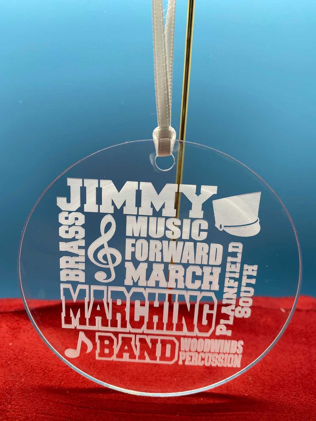 Custom Made Personalized Laser Etched Ornament for Marching Band Member ...