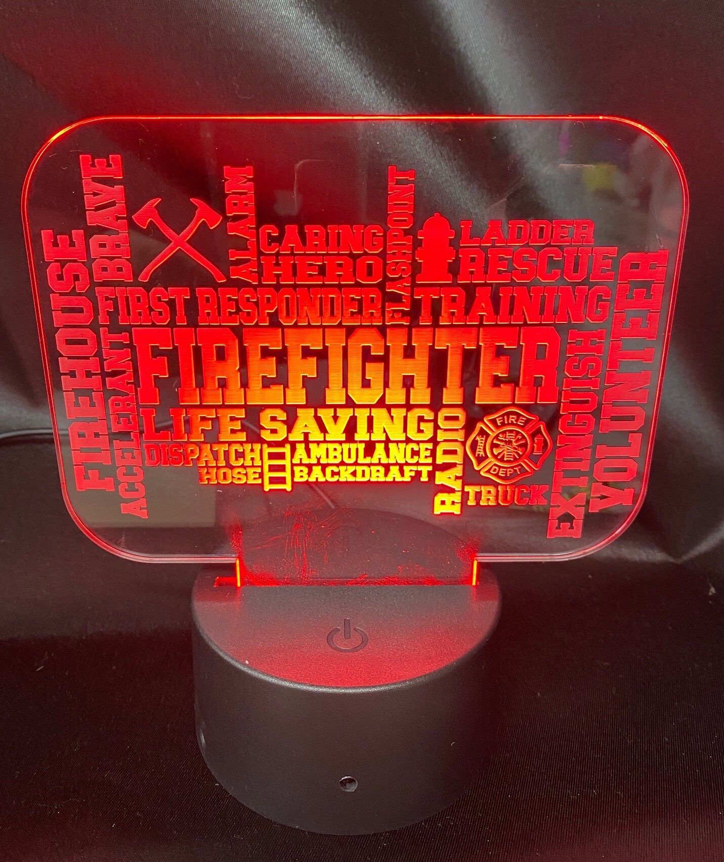 Custom Made Fire Fighter Laser Light - Nightlight or Accent Piece - for ...