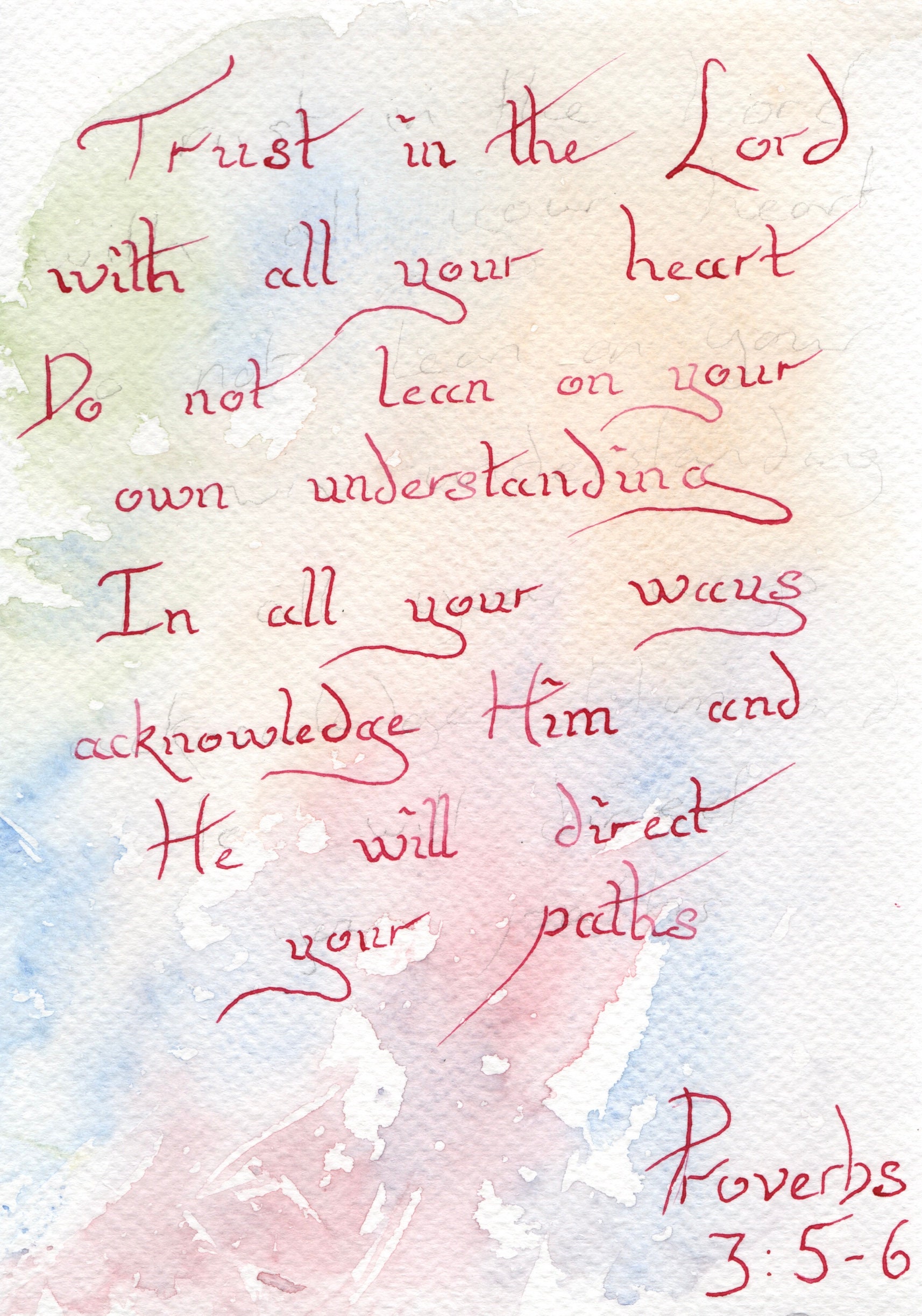 Bible Verse Calligraphy Ink Prints Christian Faith Quote | Etsy