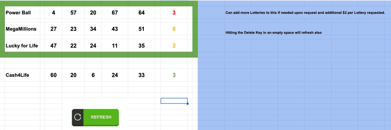 Lottery Number Picker Google Sheet - Etsy