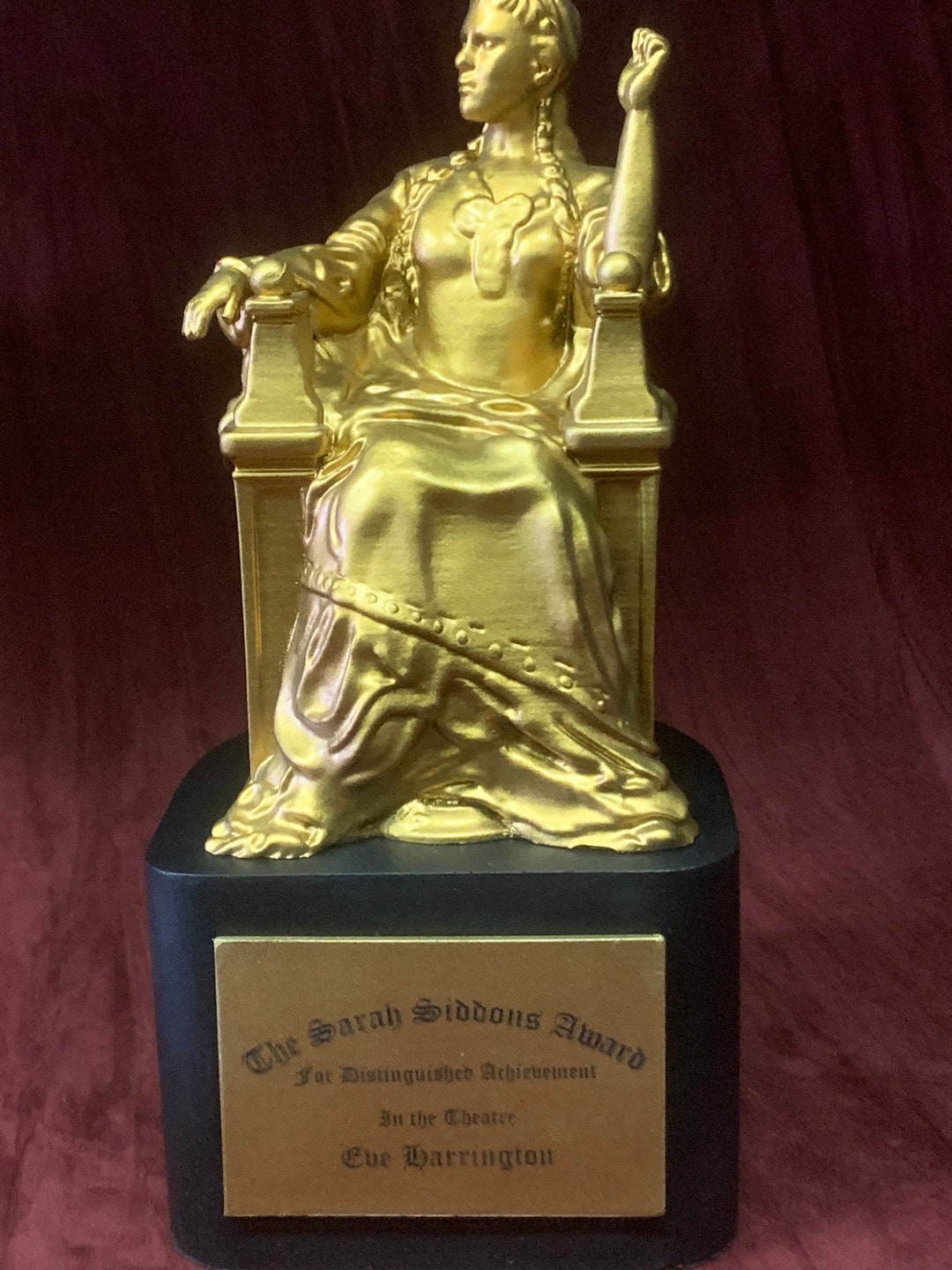 Theatre Trophy Replica - Sarah Siddons Award - Custom Drama Acting ...