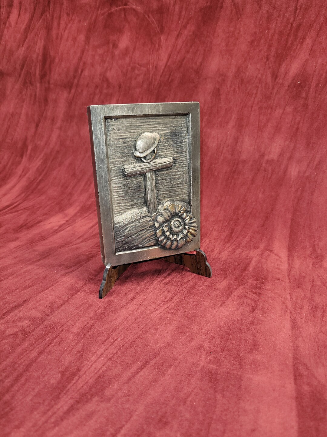 Poppy Plaque Cold Cast Bronze/wood Effect - Etsy