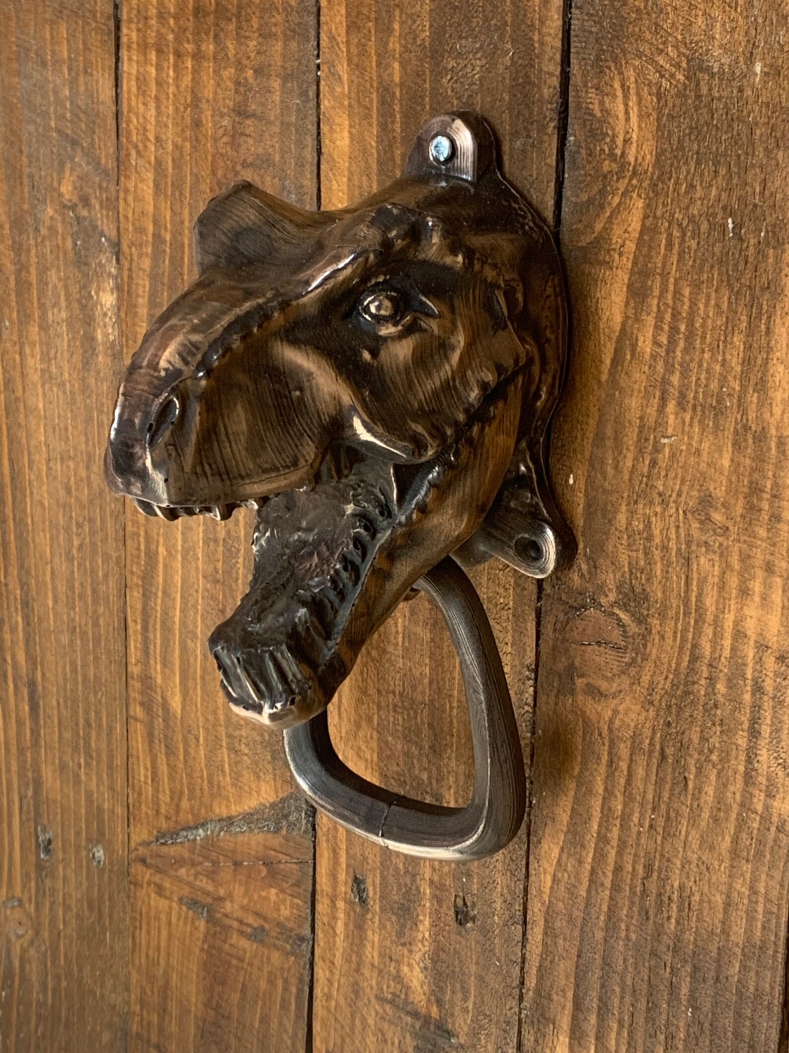 Resin Cold Cast Bronze Tyrannosaurus Rex Door Knocker: Dinosaur T-rex ...