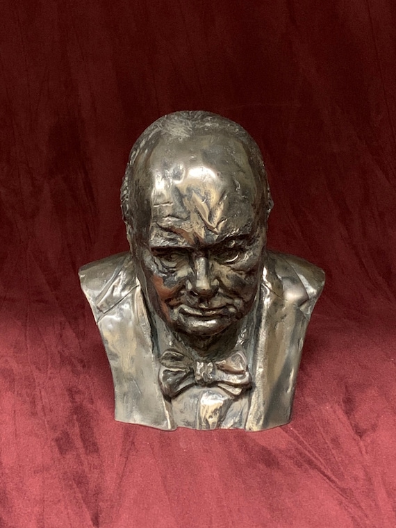 Winston Churchill Bust WW2 Memorabilia Cold Cast in Various - Etsy