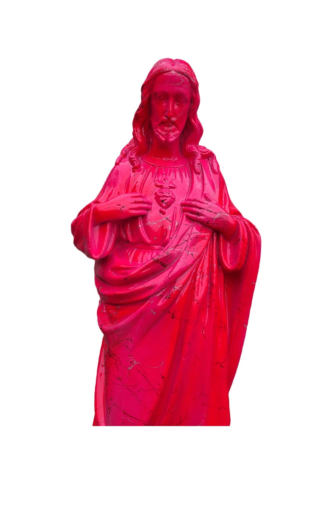 Cold Cast Marble/neon Jesus Christ Figurine at 61cm BIG - Etsy