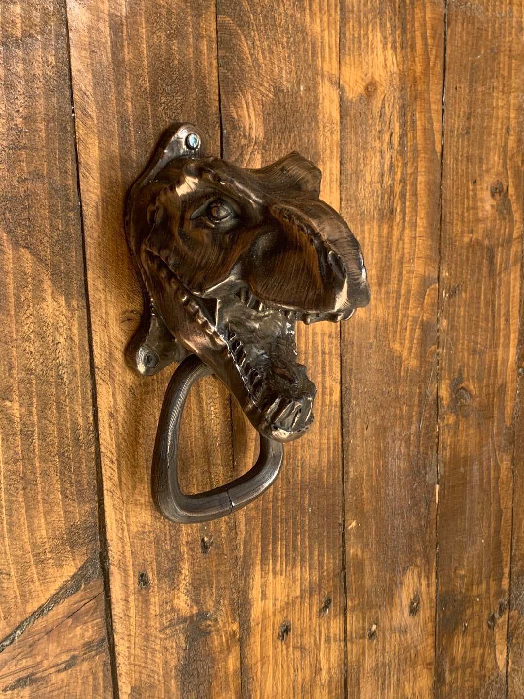 Resin Cold Cast Bronze Tyrannosaurus Rex Door Knocker: Dinosaur T-rex ...