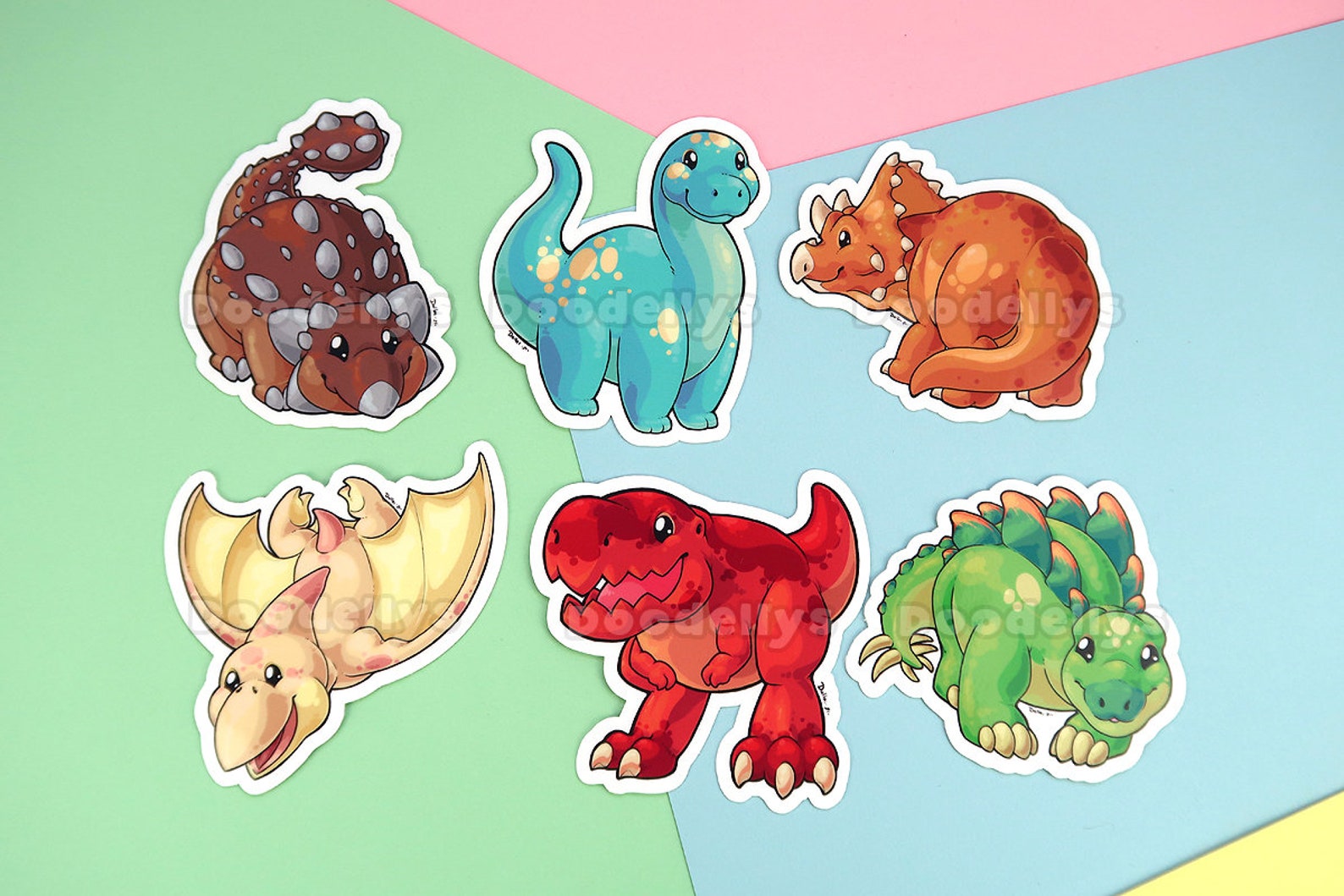 Adorable Dino Single Sticker Dinosaur Sticker Pack Calcomanía para ...