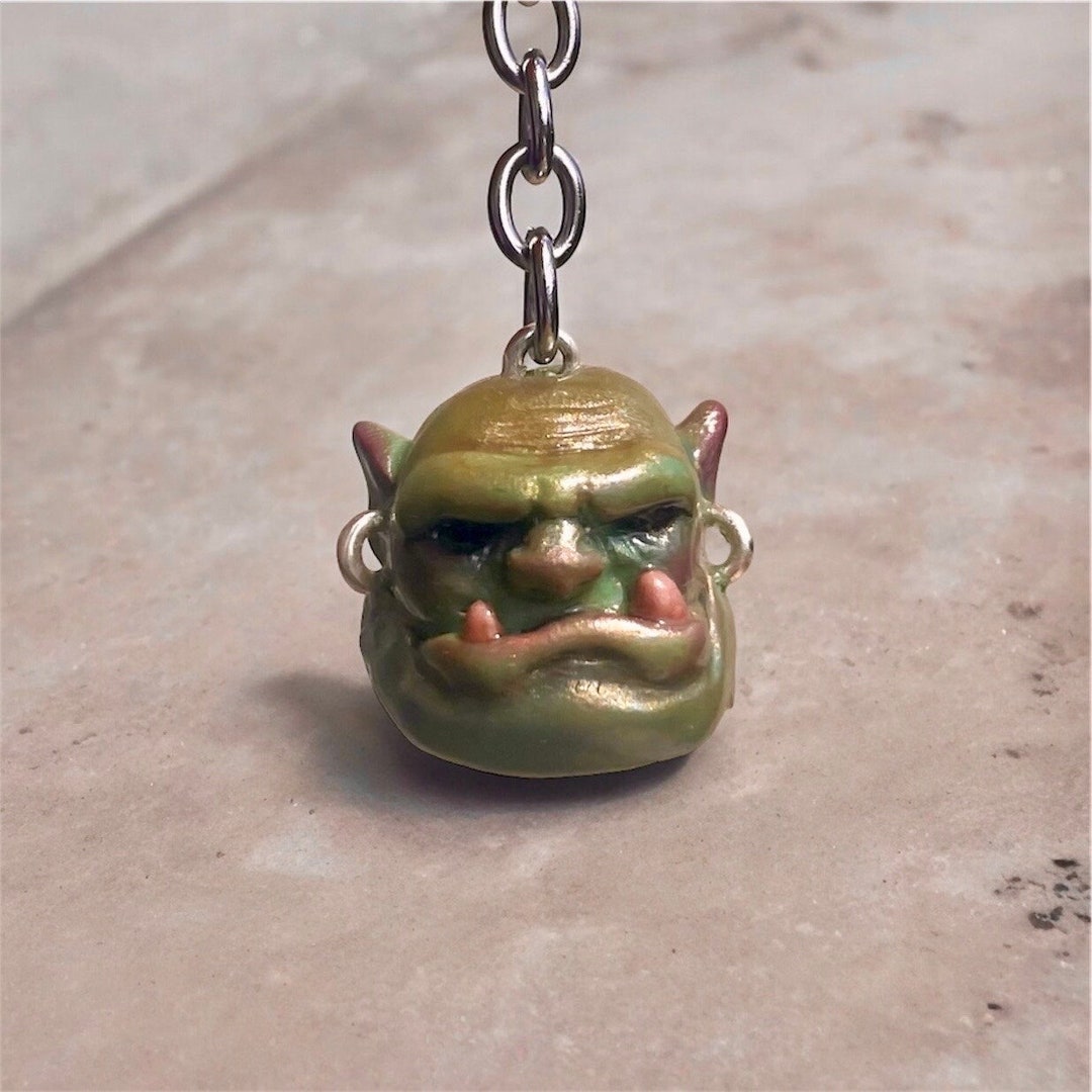 Orc Keychain / Orc Head in Polymer Clay / Original Fantasy Keychain ...