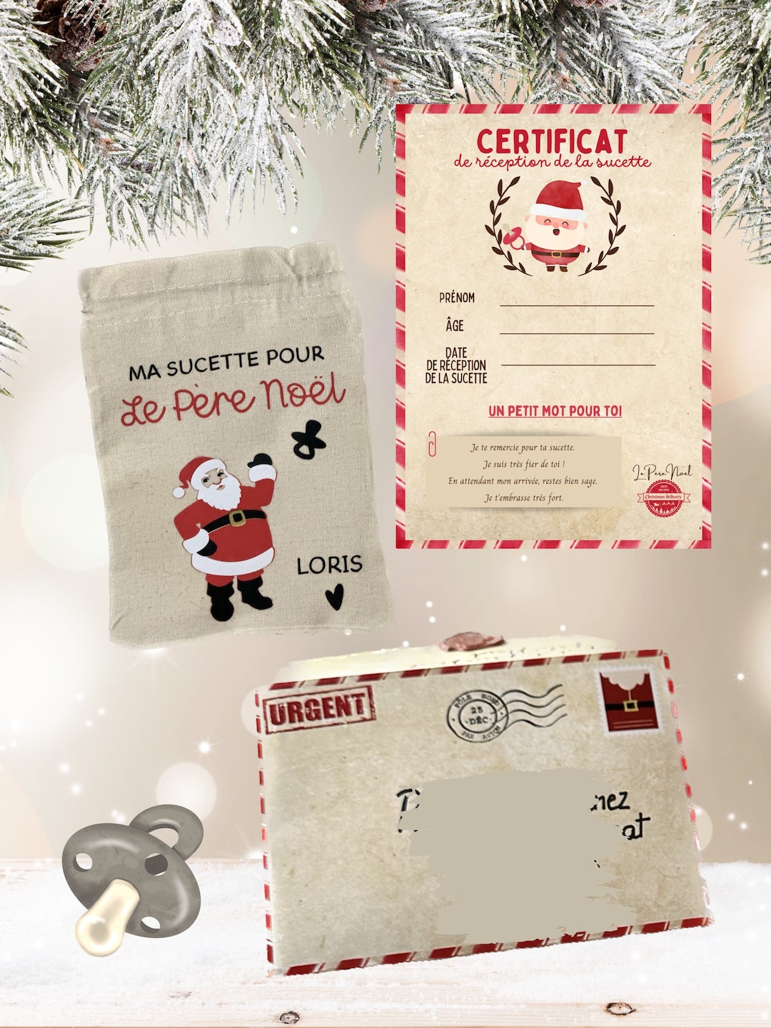 STOPPING PACIFIER KIT - Santa Claus Pacifier, Stopping the Pacifier ...