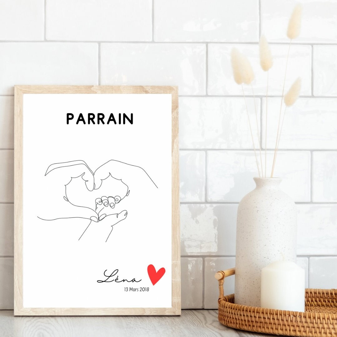 PARRAIN Affiche plastifiée A3 Parrain Filleule cadeau - Etsy France