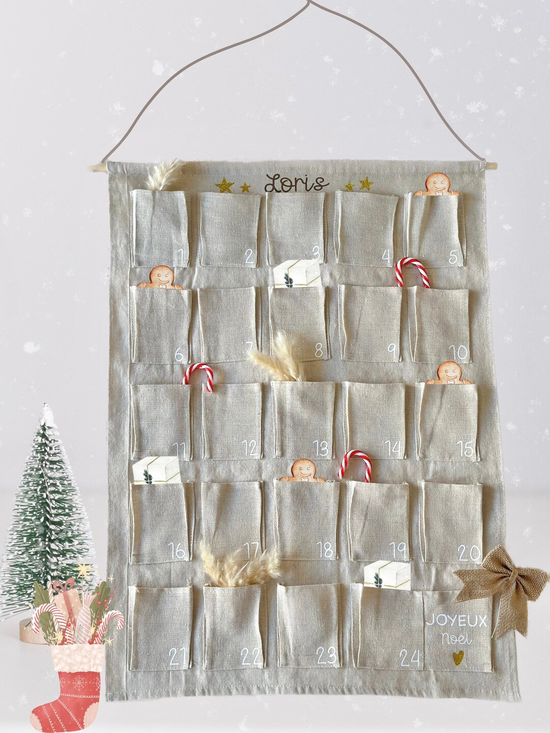 ADVENT CALENDAR Personalized Fabric Advent Calendar, Christmas ...