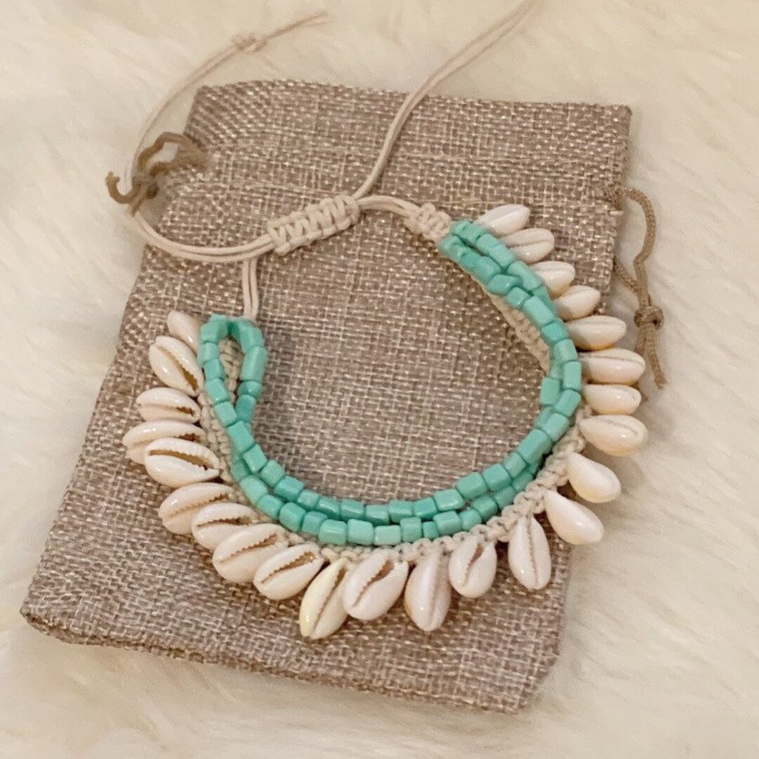 ANKLE SHELLS Ankle Bracelet With Shells Macramé and - Etsy