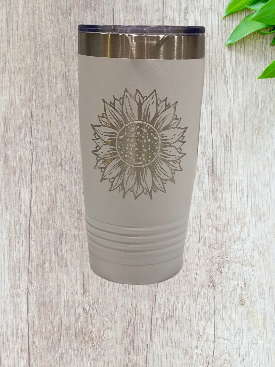 Sunflower Laser Engraved Tumbler, Custom Travel Tumbler, Coffee Mug ...