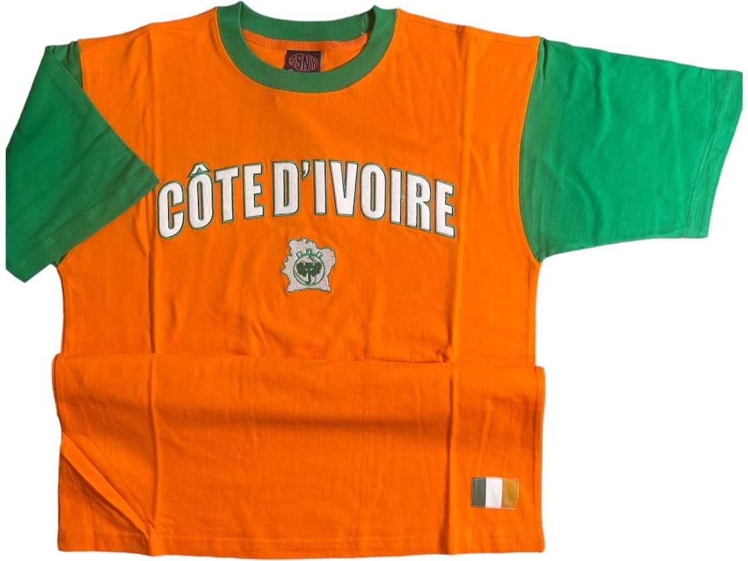 Côte D'ivoire Embroidered Cotton T-shirt, Premium Quality - Etsy