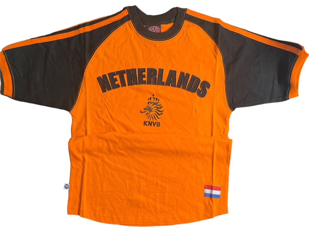 Netherlands Football T-shirt, Embroidered Cotton Soccer Tee - Etsy